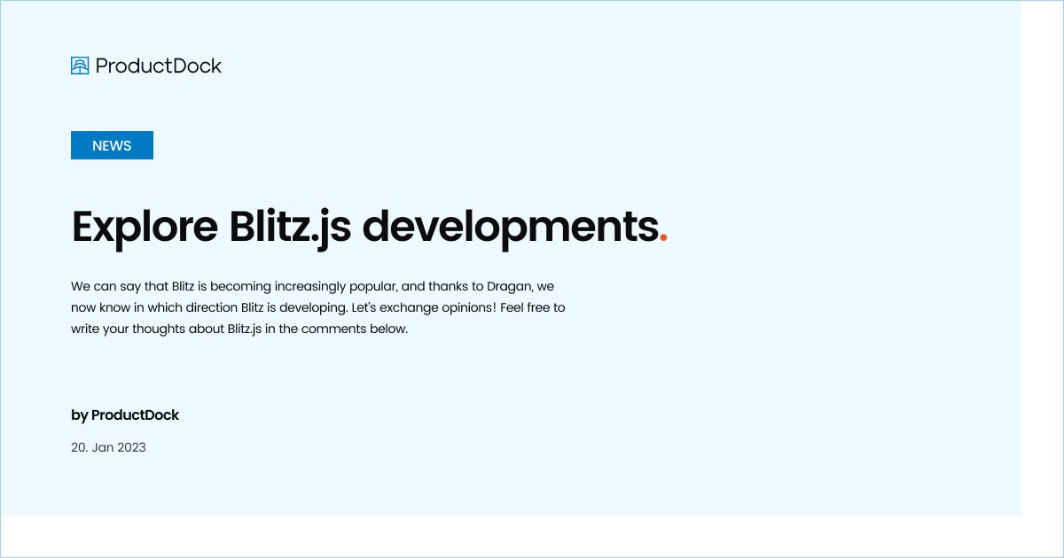 Explore Blitz.js developments