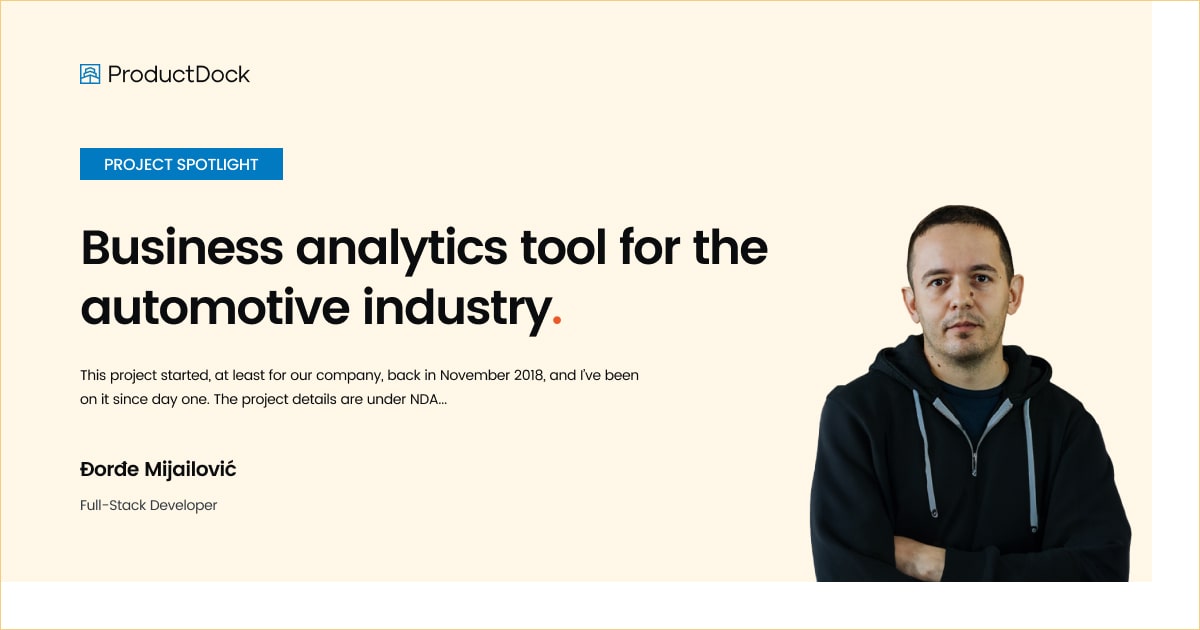 A business analytics tool for the automotive industry | ProductDock